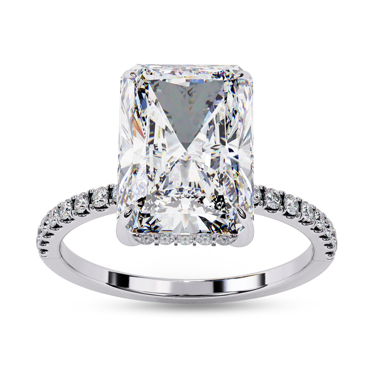 AFFY Solitaire Engagement Ring | Center 8.5X6.5MM Radiant Cut Lab ...