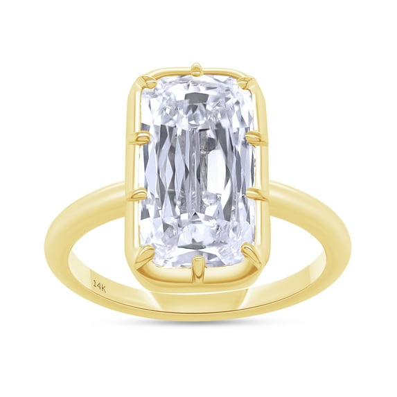 AFFY Solitaire Engagement Ring for Women, 3.00 Carat (ctw) Elongated ...