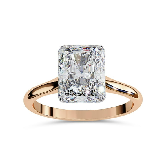 AFFY Solitaire Engagement Ring for Women 9x7mm Radiant Cut Lab Created ...