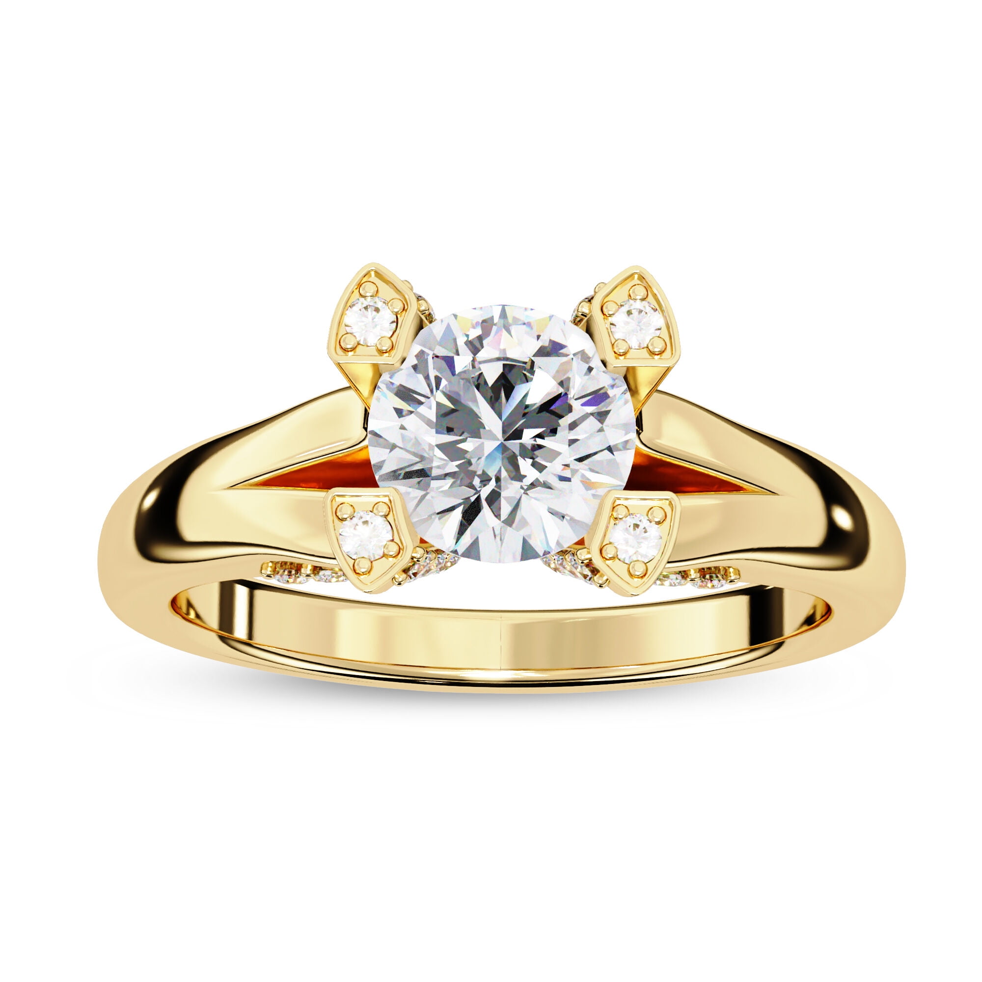 AFFY Solitaire Engagement Ring for Women | Center 6mm Round Cut Lab ...