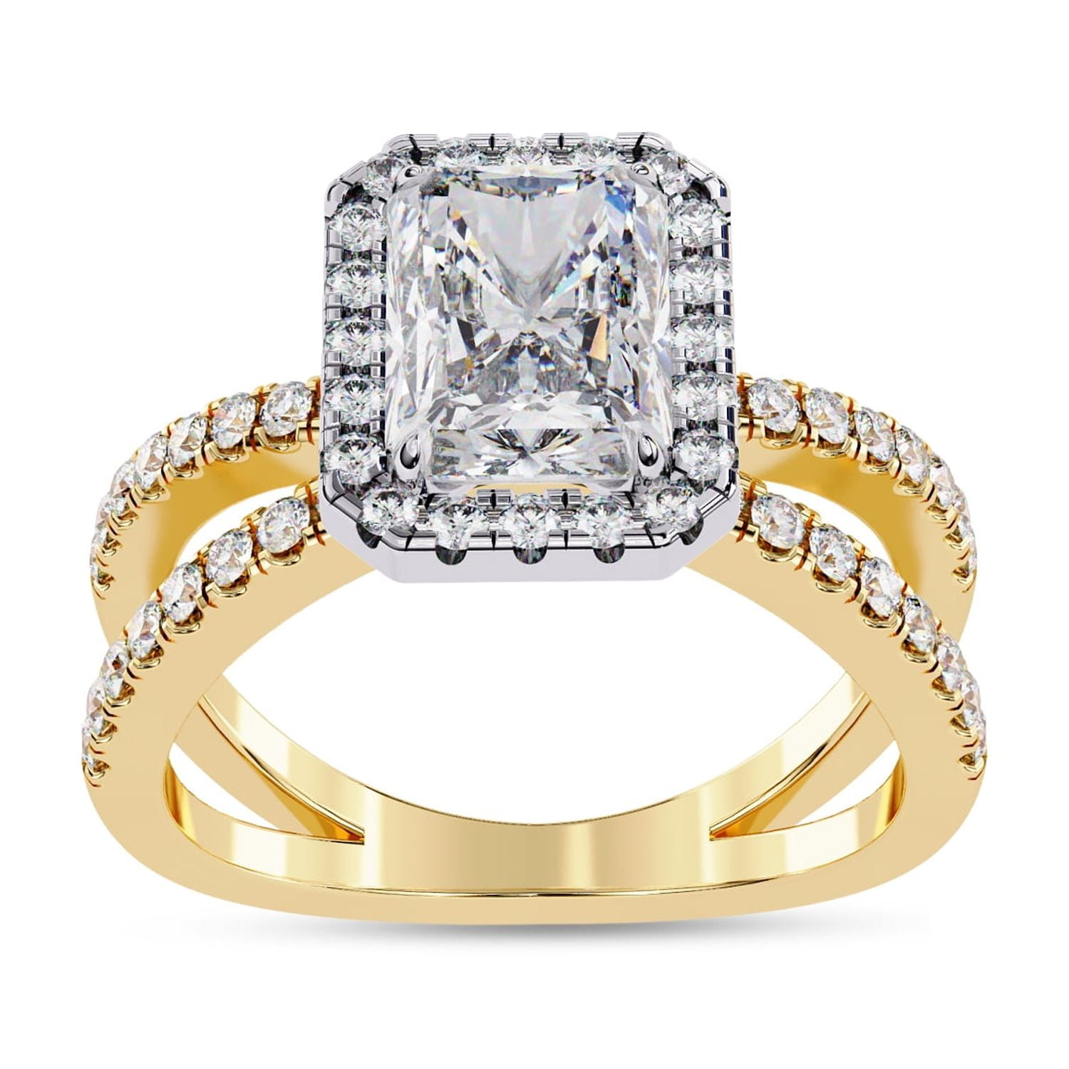 AFFY Solitaire Engagement Ring for Women, Center 8x6mm Radiant Cut ...