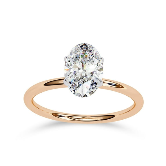 AFFY Solitaire Engagement Rings For Women, Center 9x6mm Oval Cut Lab ...