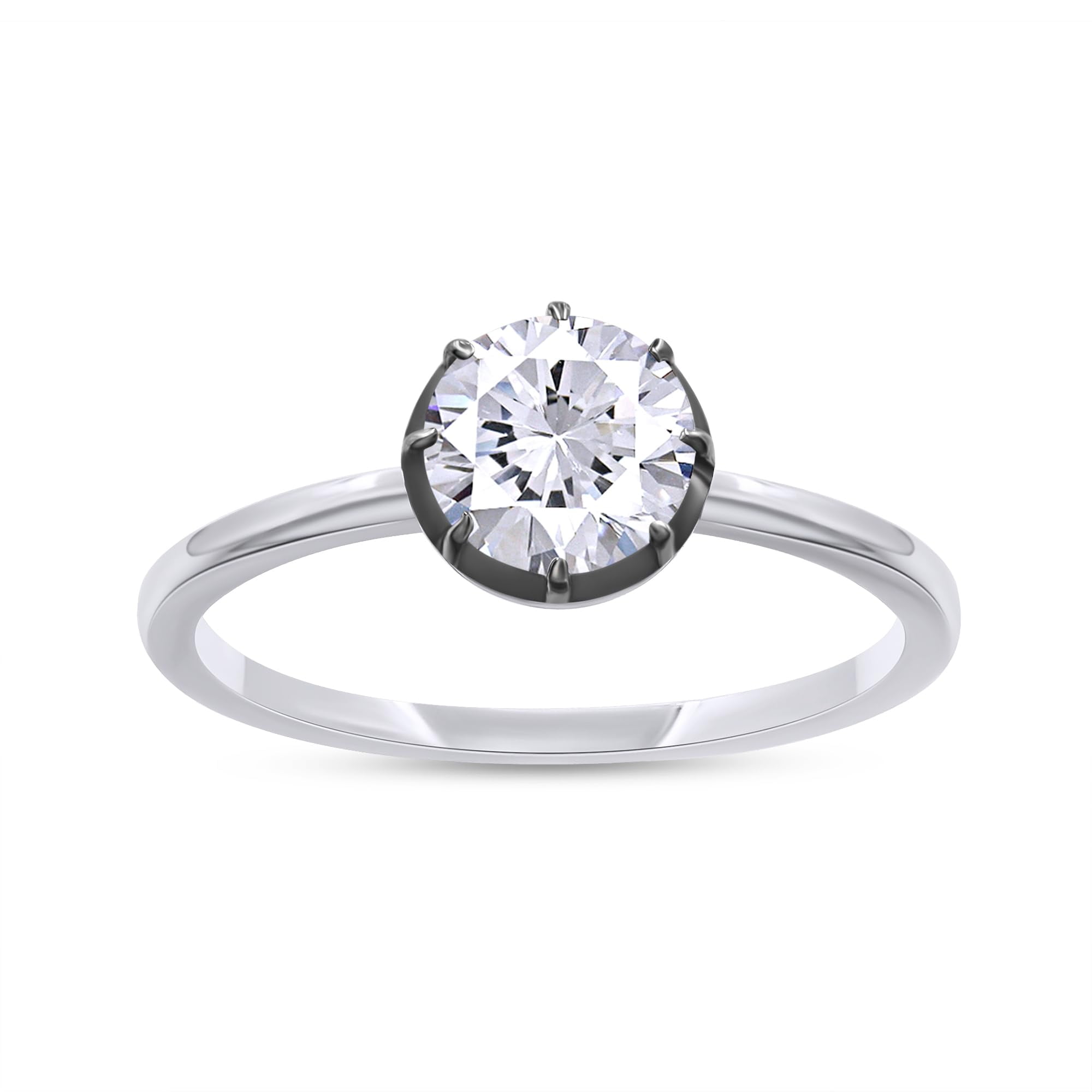 AFFY Solitaire Engagement Rings for Women 2.00 Carat (ctw) Round Cut ...