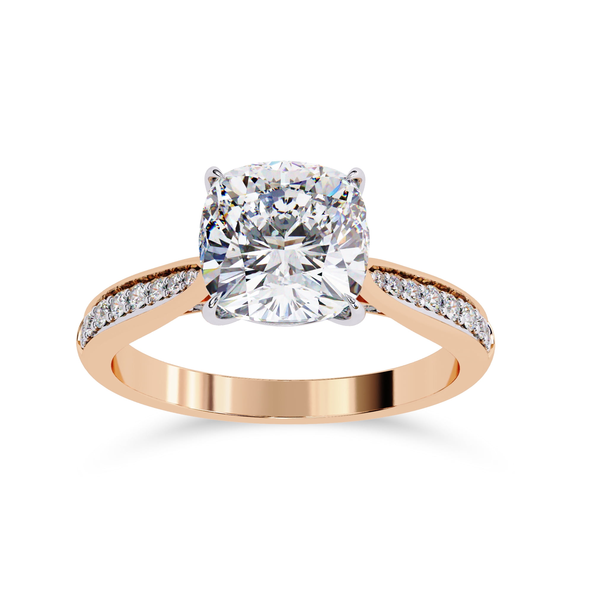 AFFY Solitaire Engagement Rings for Women Center 8x 7.14mm Cushion and ...