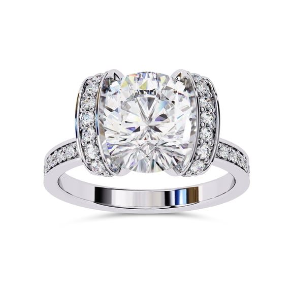 AFFY Solitaire Engagement Rings for Women Center 9.2mm Round Cut Lab ...