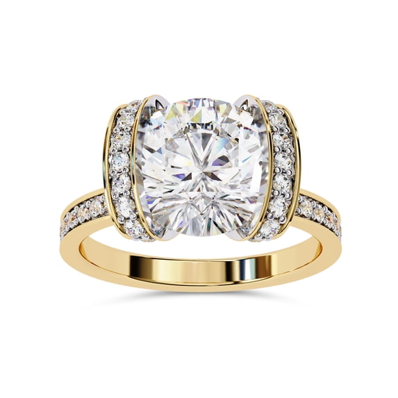 AFFY Solitaire Engagement Rings for Women Center 9.2mm Round Cut Lab ...