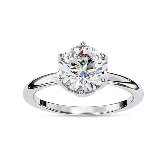 AFFY Solitaire Engagement Rings for Women Center 7.5mm Round Cut Lab ...