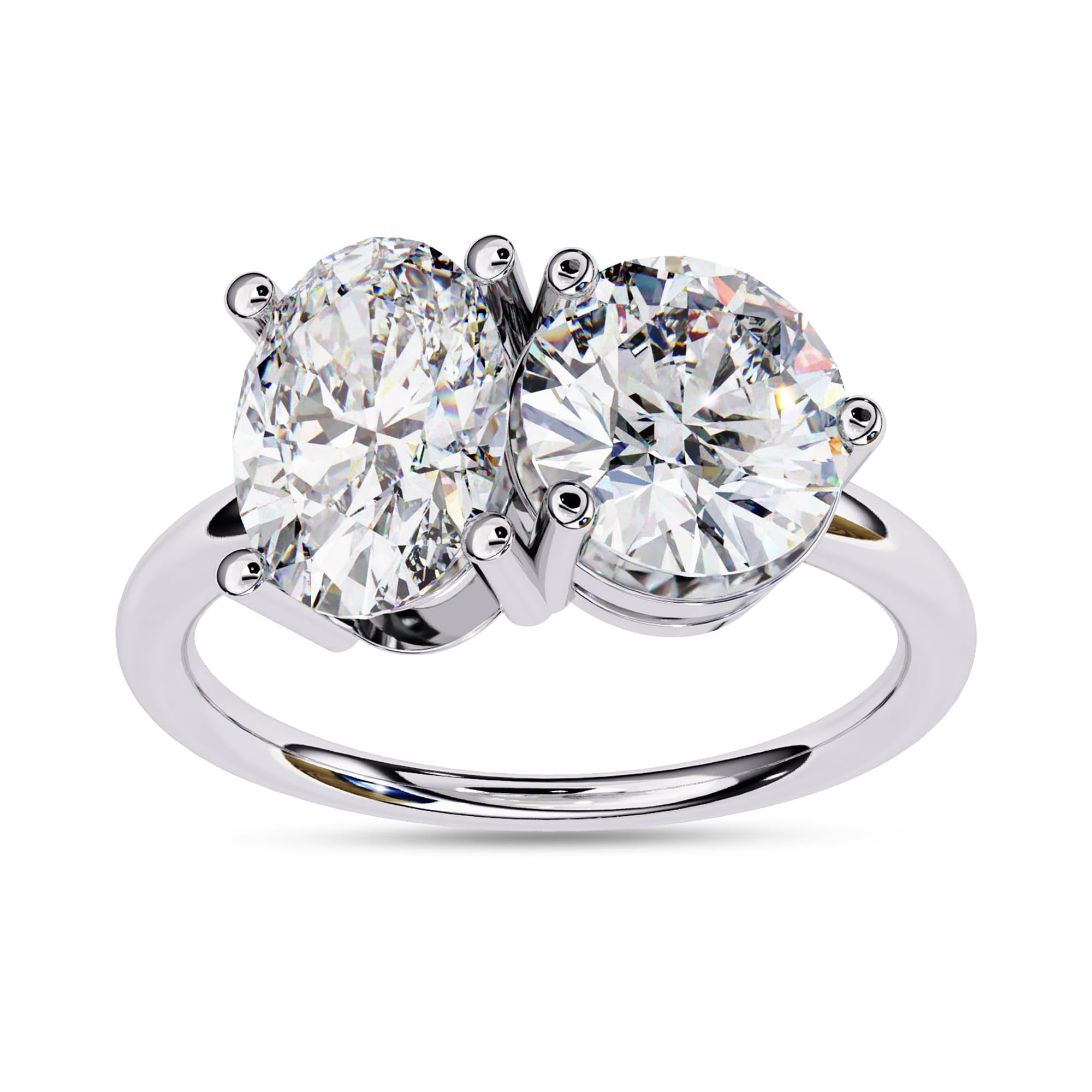 AFFY Toi Et Moi Ring for Women Oval and Round Cut Lab Created ...