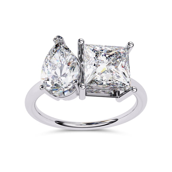 AFFY Toi Et Moi Ring for Women Pear and Princess Cut Lab Created ...