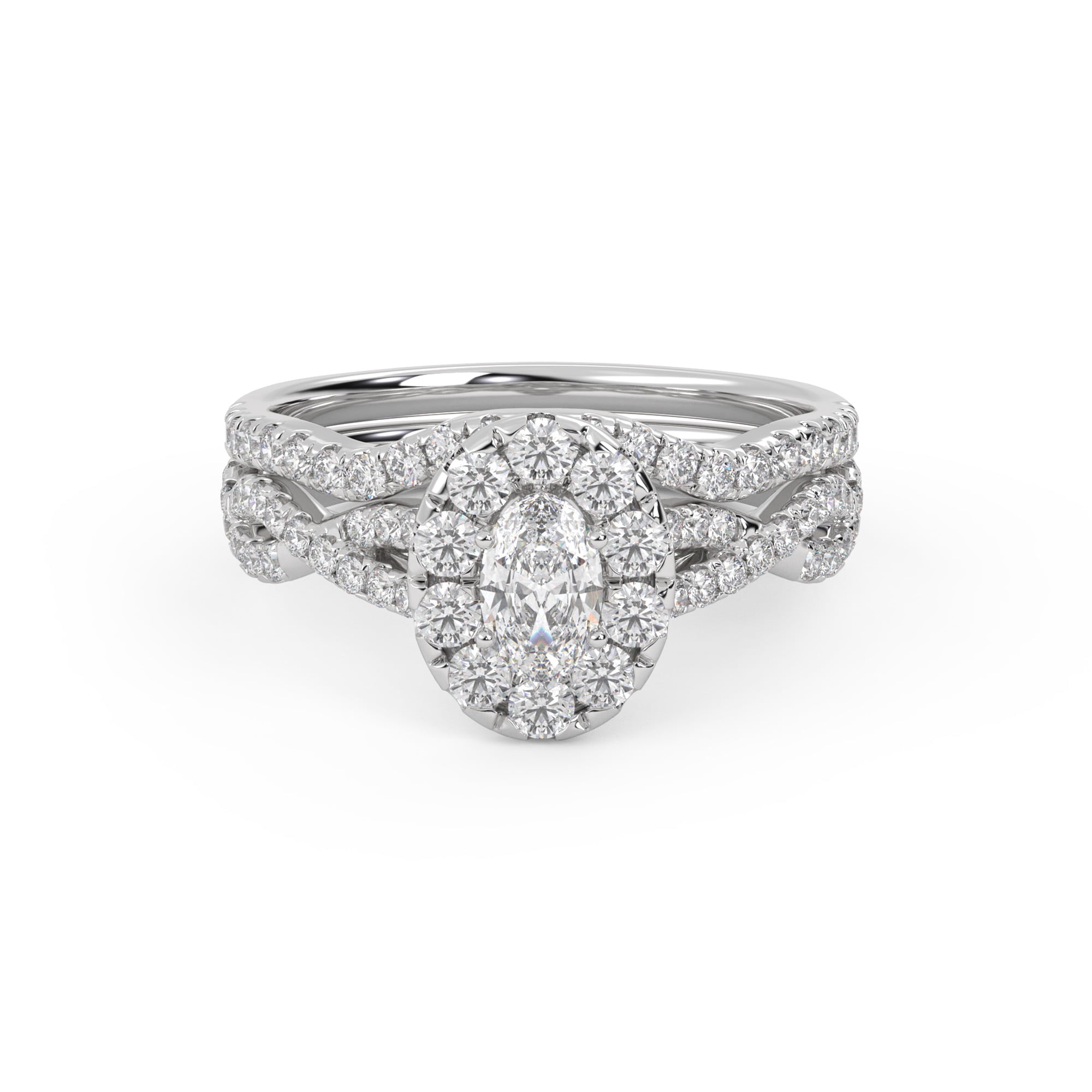 AFFY Twisted Infinity Halo Solitaire Bridal Set Ring for Women, 1.00 ...