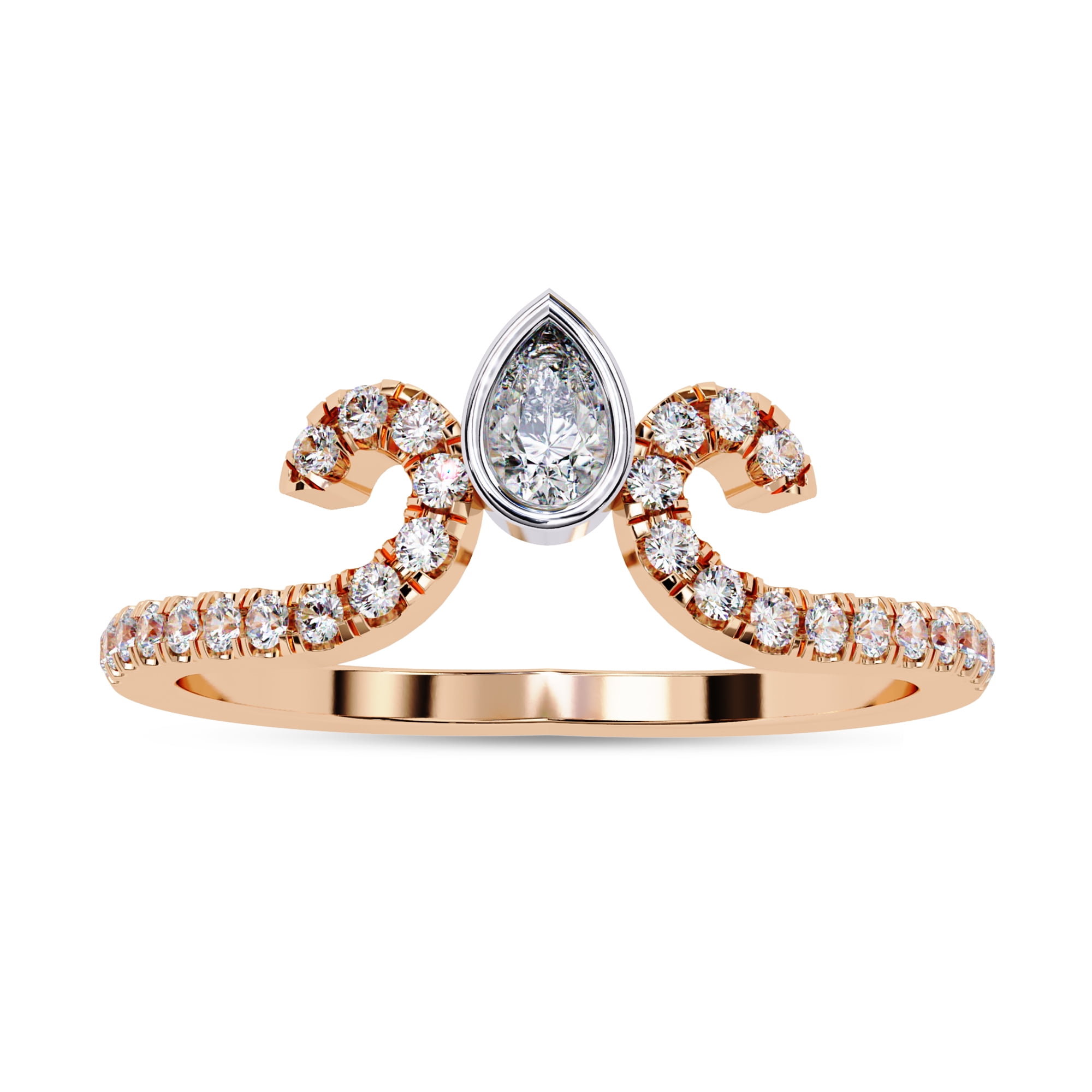 AFFY Unique Art Deco Ring for Women, 0.30 Carat (ctw) Pear Cut Lab ...