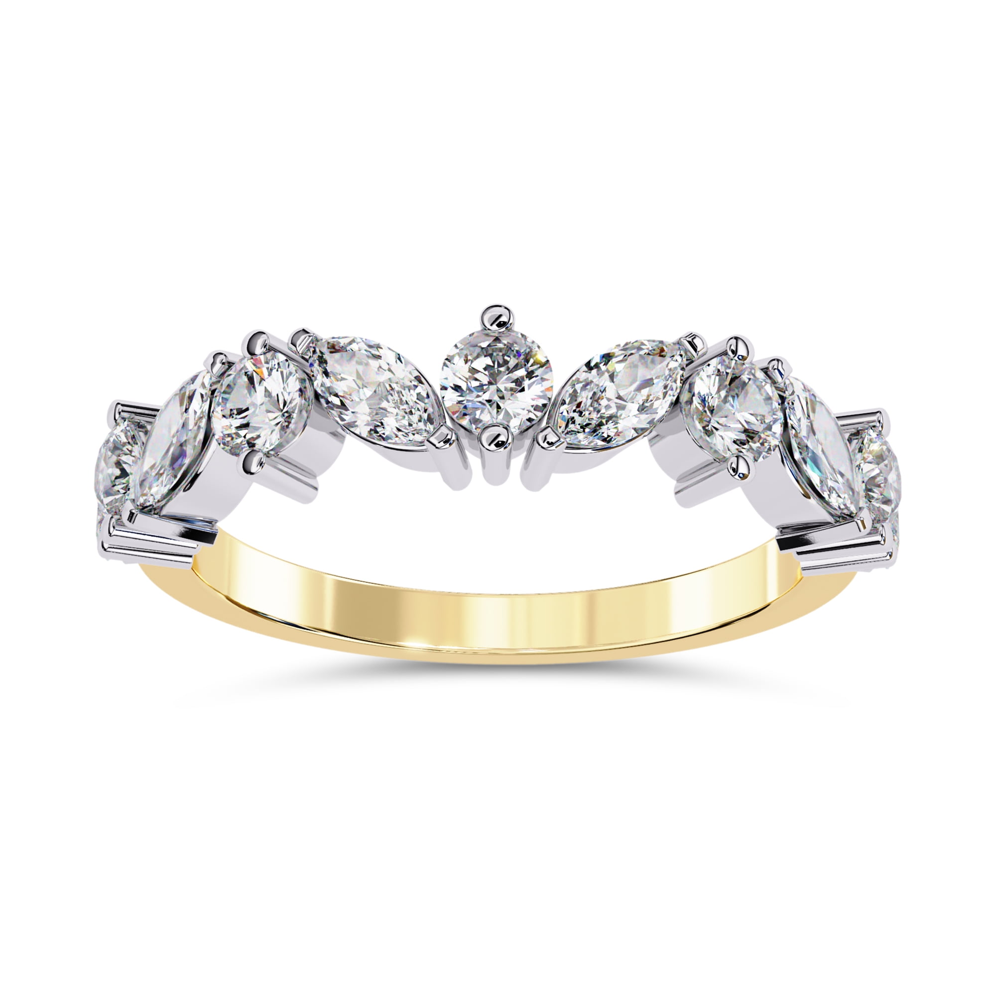 AFFY Wedding Band Ring for Women, 0.90 Carat (ctw) Marquise and Round ...