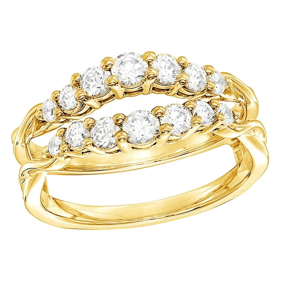 AFFY 0.8 Ct White Natural Diamond Enhancer Bridal Ring in 14k Yellow ...
