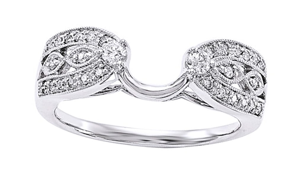 AFFY White Natural Diamond Wrap Enhancer Solitaire Ring In 10k White ...