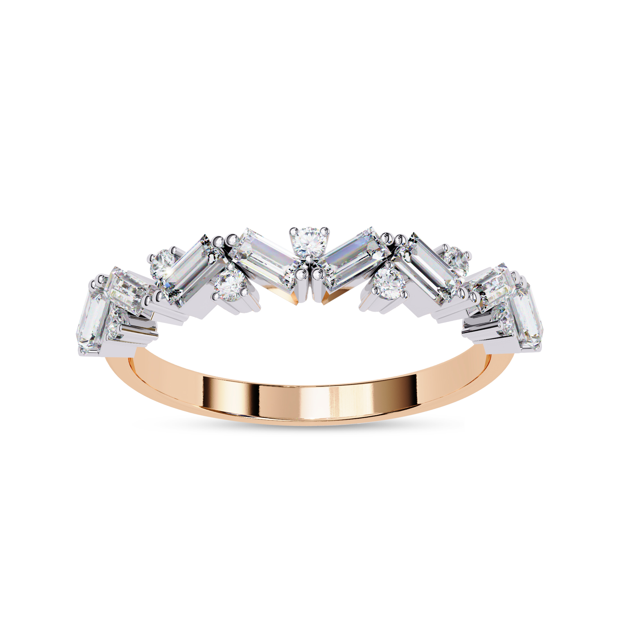 AFFY Zig Zag Half Eternity Wedding Ring for Women, 1/2 Carat (ctw ...