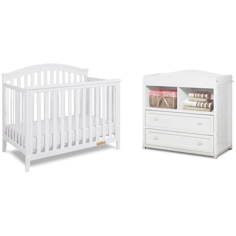 AFG Baby Furniture Kali II 4-in-1 Convertible Crib and Leila 2-Drawer ...