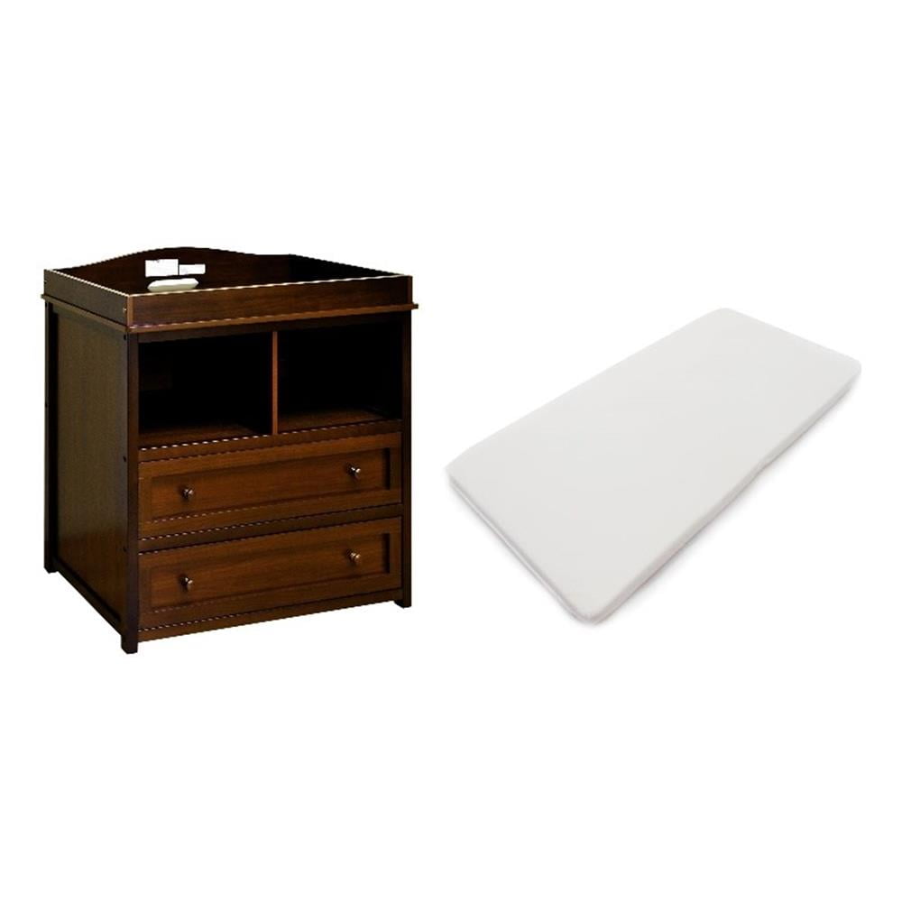 AFG Baby Furniture Leila 2-Drawer Changing Table Espresso with Changing ...