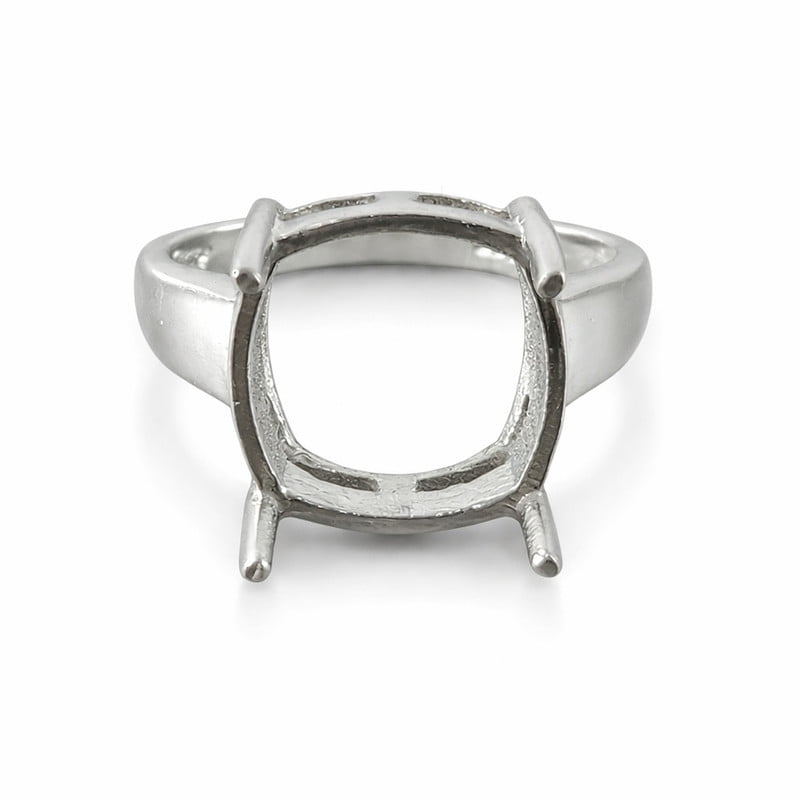 AFGEMSNJEWELLERY 12X12 MM 925 Sterling Silver Cushion Semi Mount ...