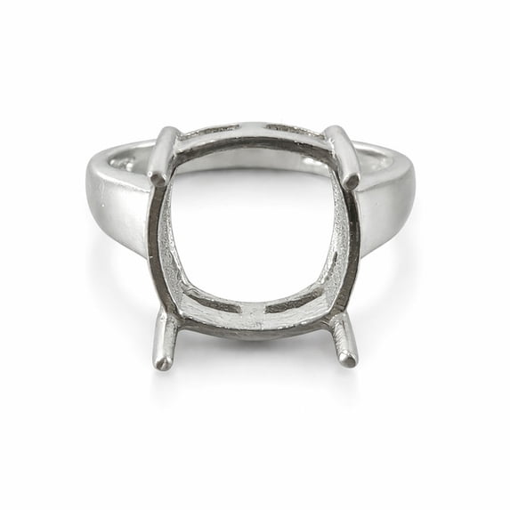 AFGEMSNJEWELLERY 12X12 MM 925 Sterling Silver Cushion Semi Mount ...