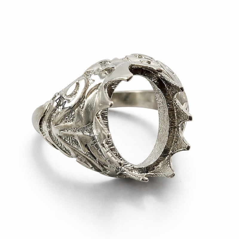 AFGEMSNJEWELLERY 925 Sterling Silver 10x14mm Oval Prong Setting Ring ...