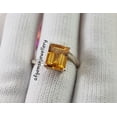 AFGEMSNJEWELLERY Emerald Cut Yellow Topaz Ring 925 Sterling Silver ...