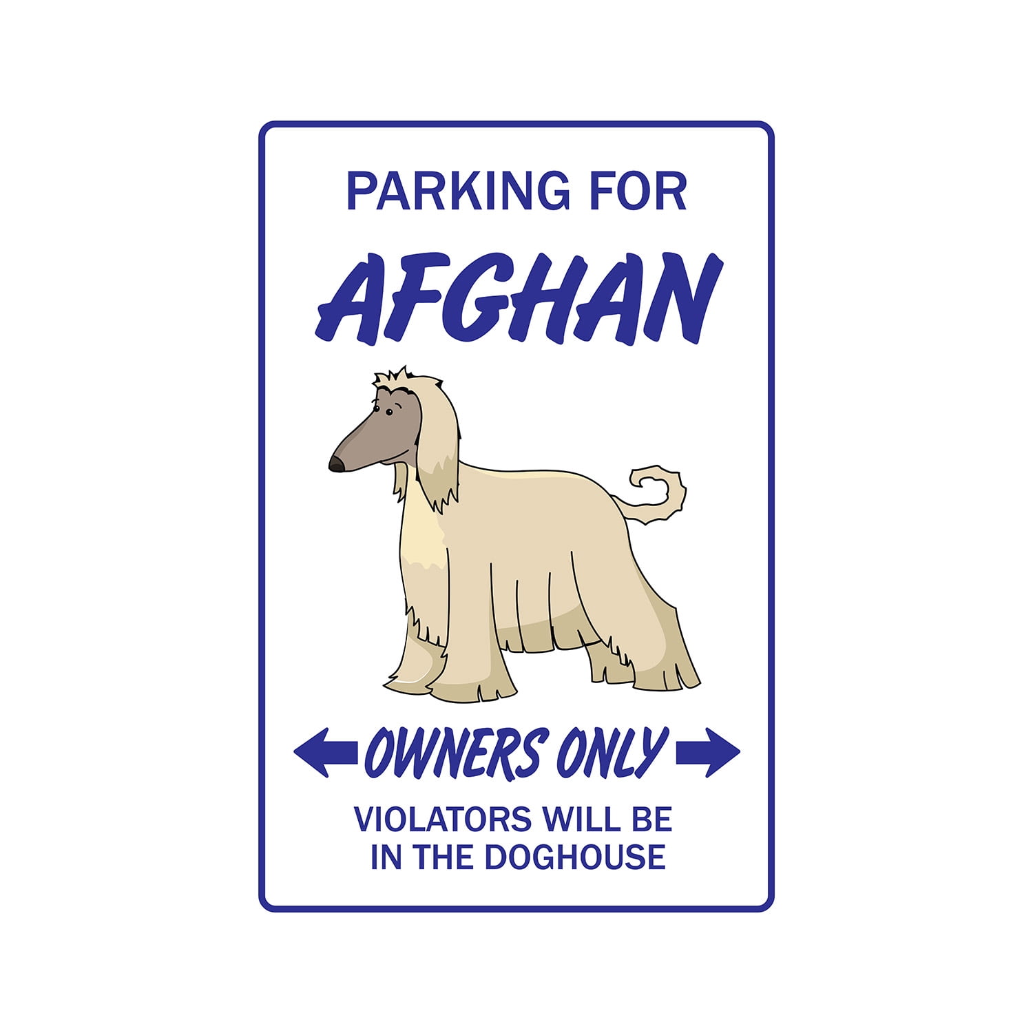 AFGHAN HOUND Aluminum Sign dog pet parking Aluminum Signs dogs groomer ...