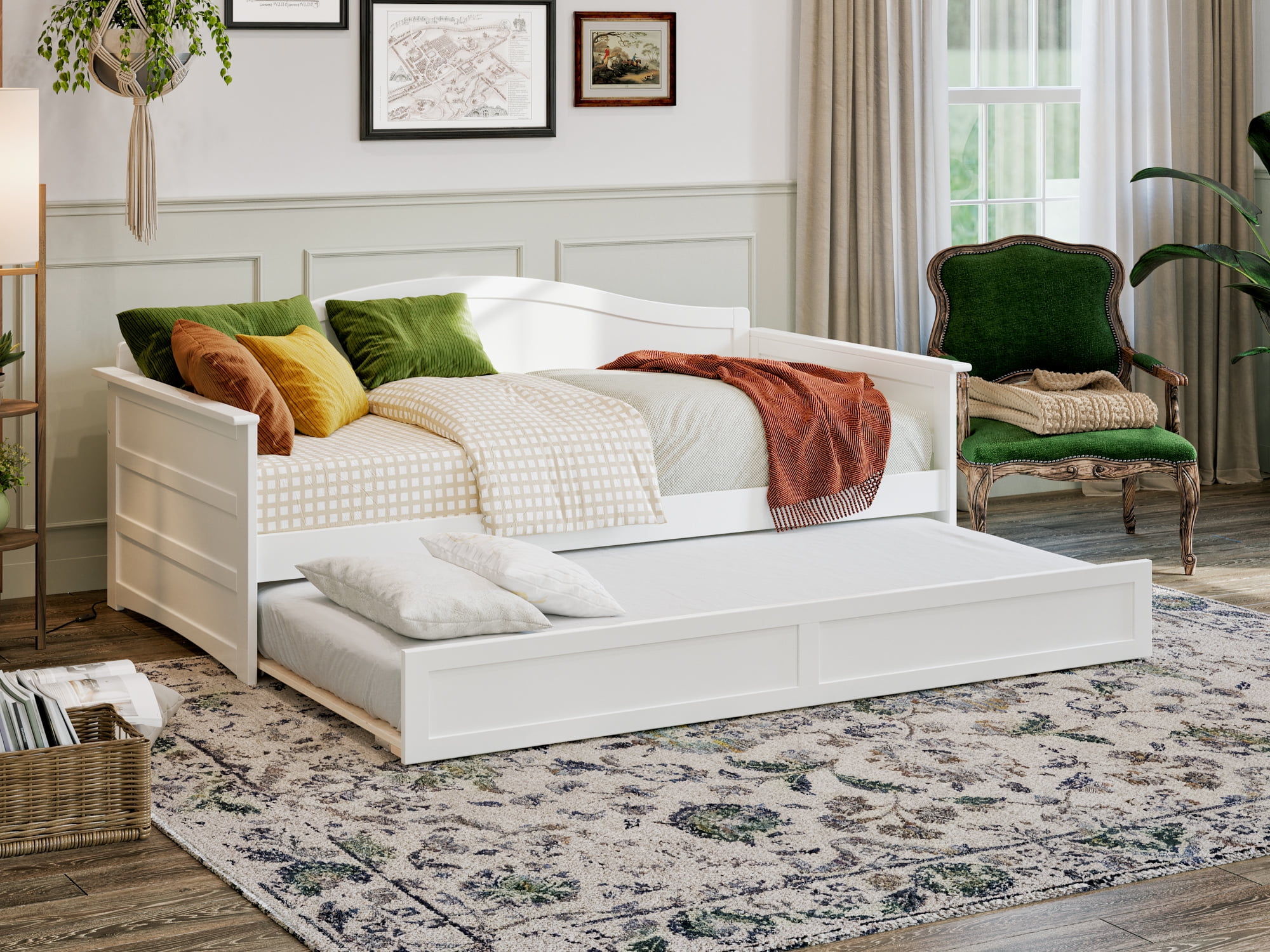 White wood twin daybed store