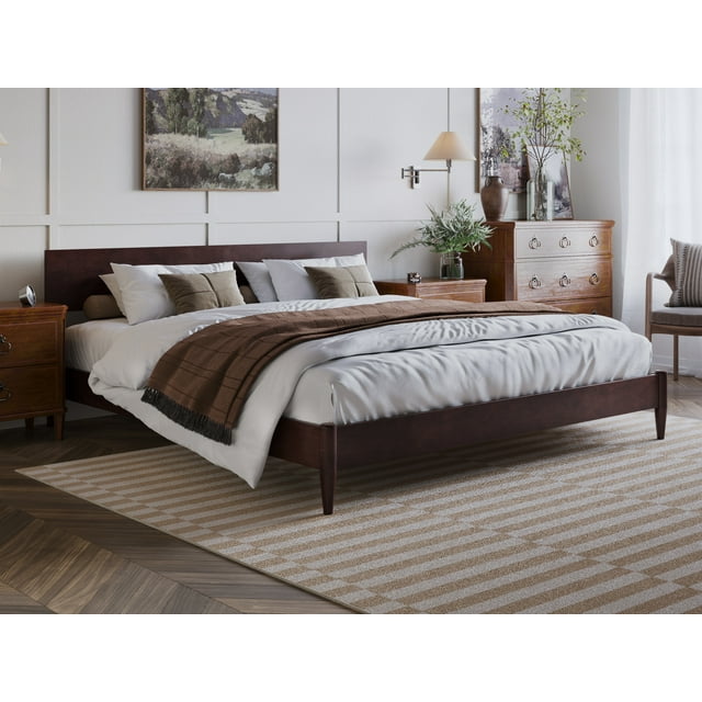 AFI Aria King Modern Solid Wood Low Profile Platform Bed, Espresso ...