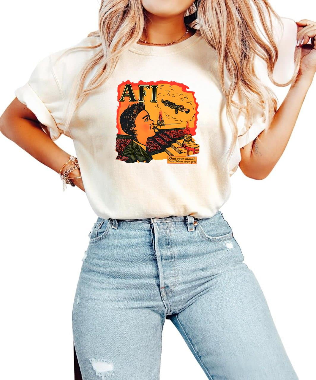 AFI Band Shut Your Mouth Open Your Eyes Rock Comfort Color T-Shirt, for ...