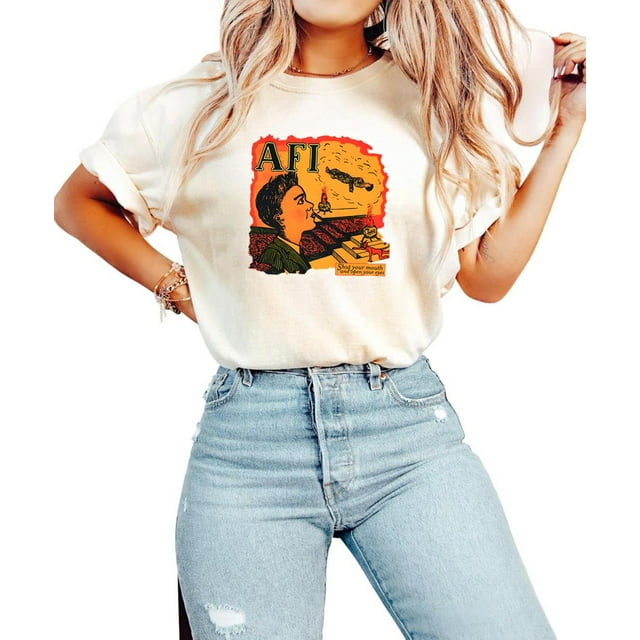 AFI Band Shut Your Mouth Open Your Eyes Rock Comfort Color T-Shirt, for men & women, up to size ...