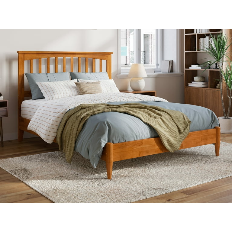 AFI Becket Full Solid Wood Low Profile Platform Bed Light Toffee