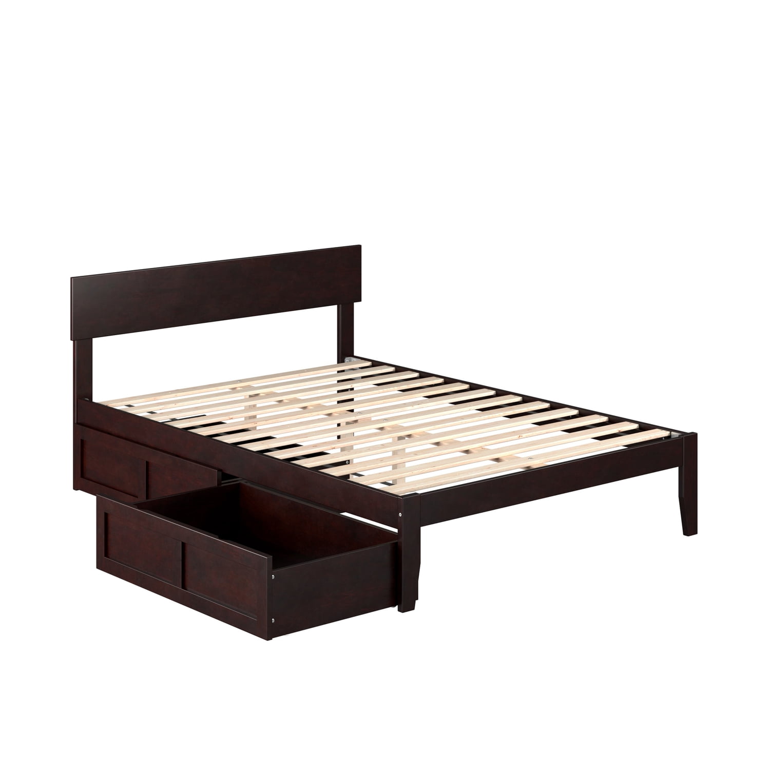 AFI Boston Modern Solid Wood Full Bed with 2 Drawers in Espresso ...