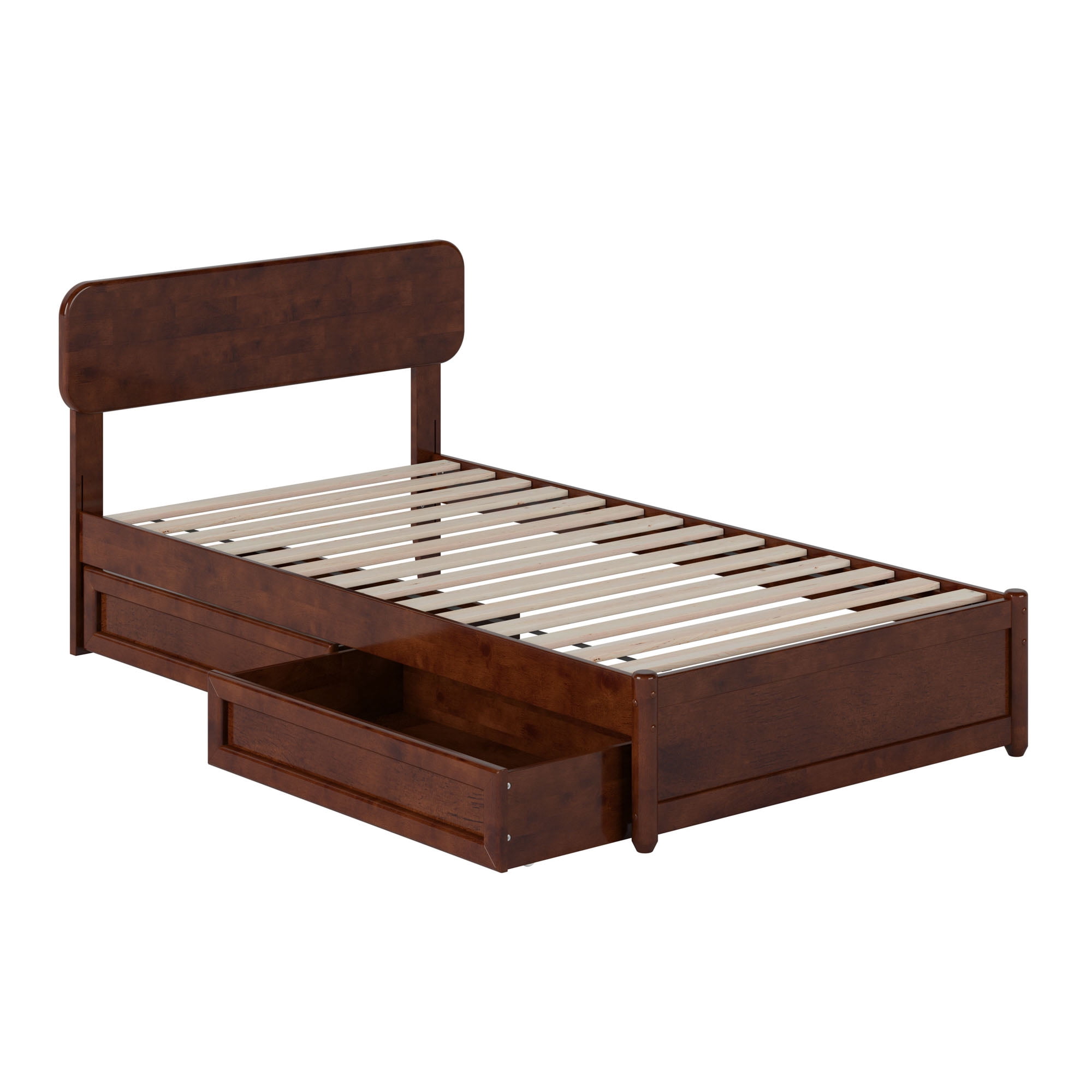 AFI Capri Twin Wood Platform Bed with Storage Drawers and Adjustable ...