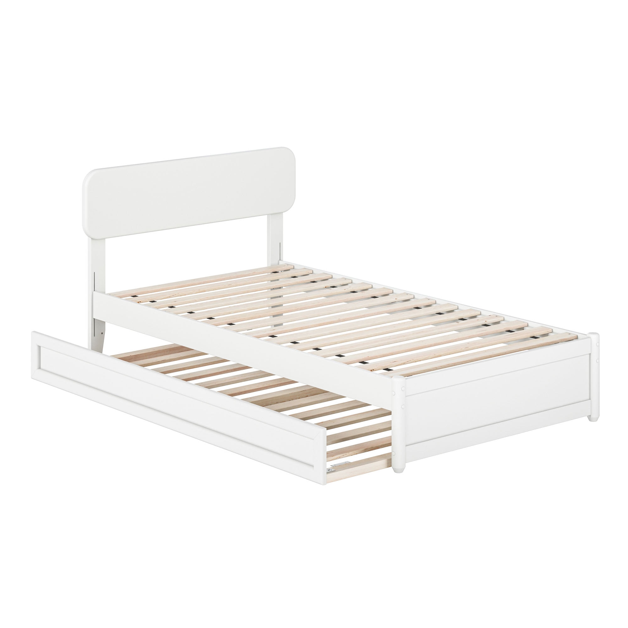AFI Capri Twin Wood Platform Bed with Adjustable Headboard and Trundle ...