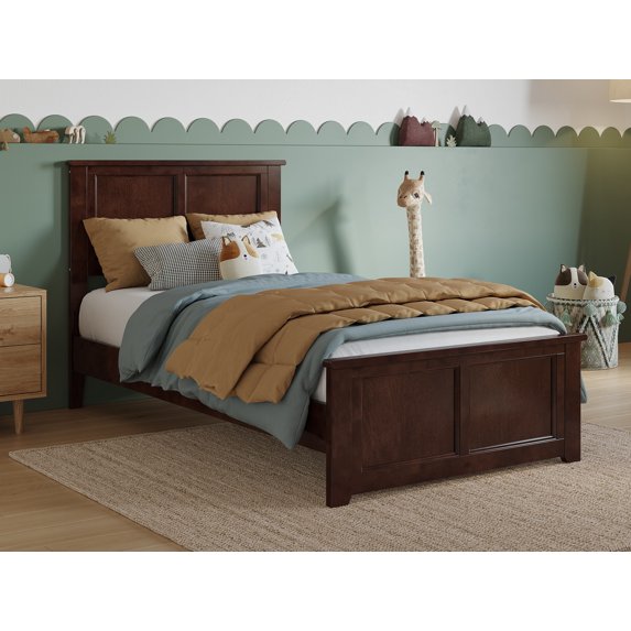 AFI Charlotte Twin Solid Wood Low Profile Platform Bed with Matching ...