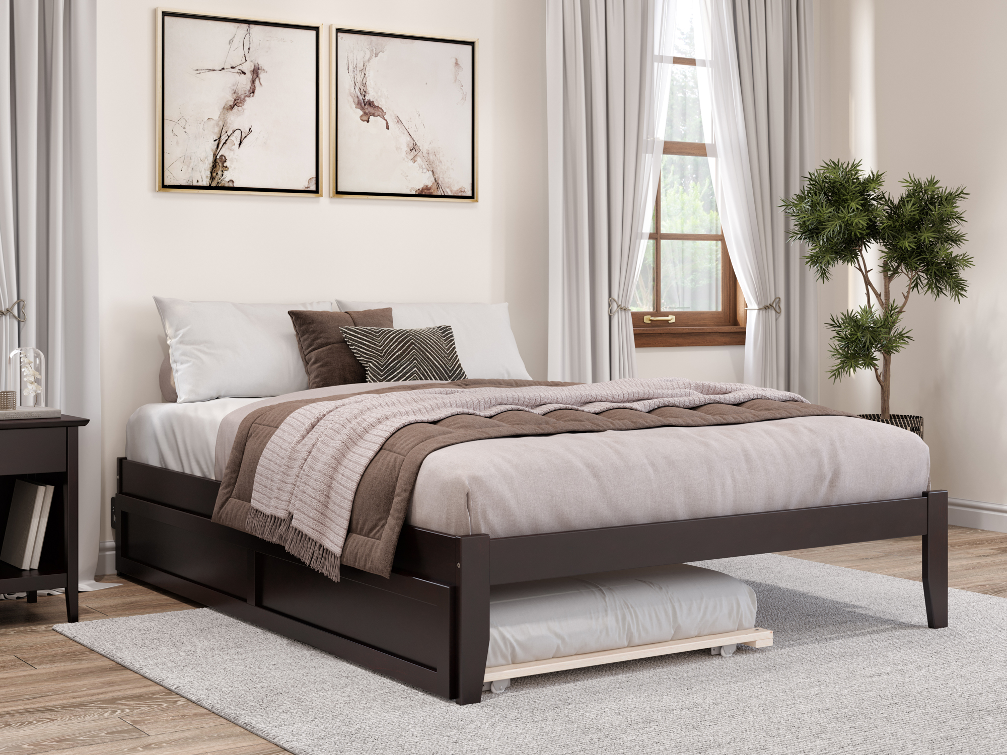 Zinus Marissa 12" Deluxe Wood Platform Bed Frame, Antique Espresso ...