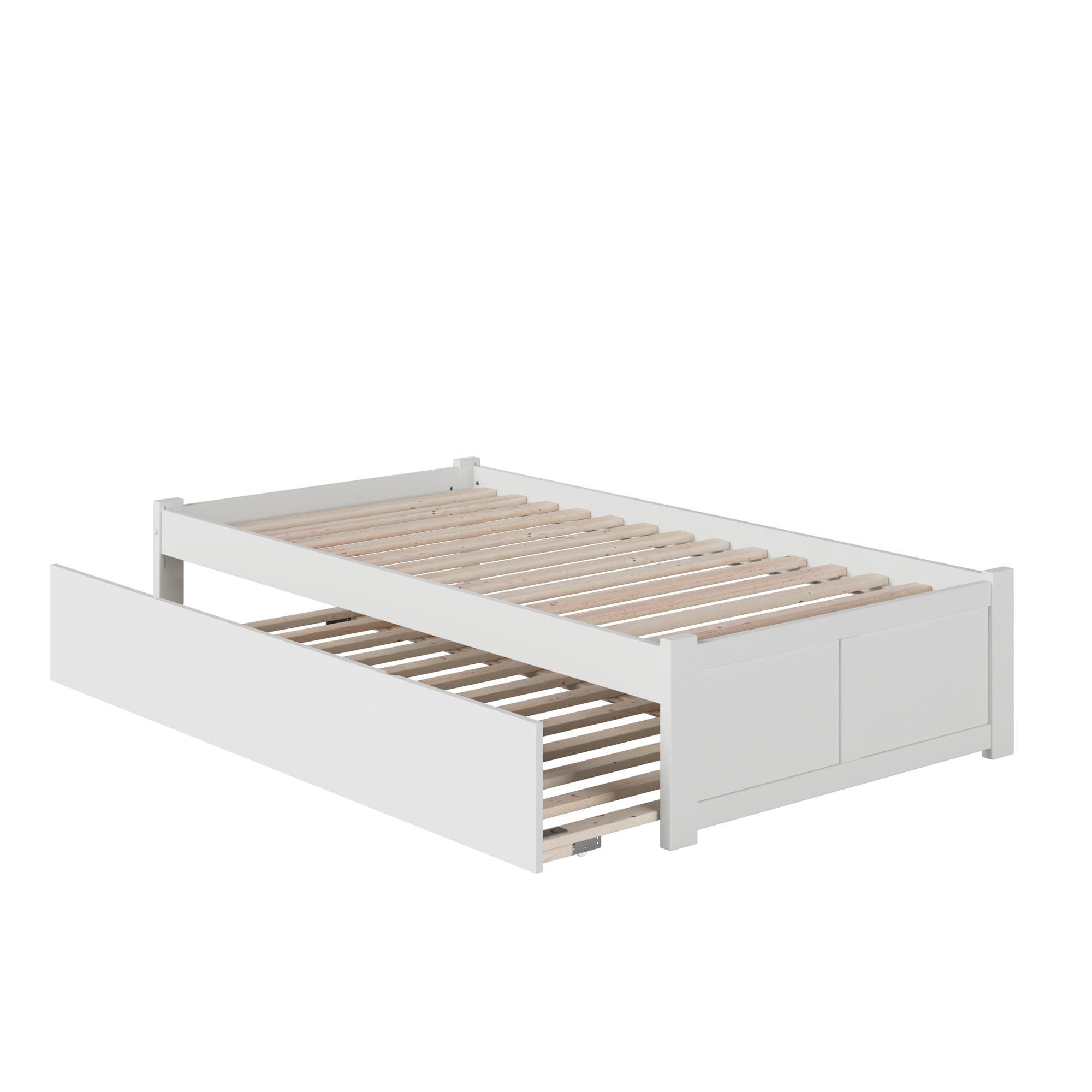 AFI Concord Twin Solid Wood Platform Bed with Footboard & Twin Trundle ...