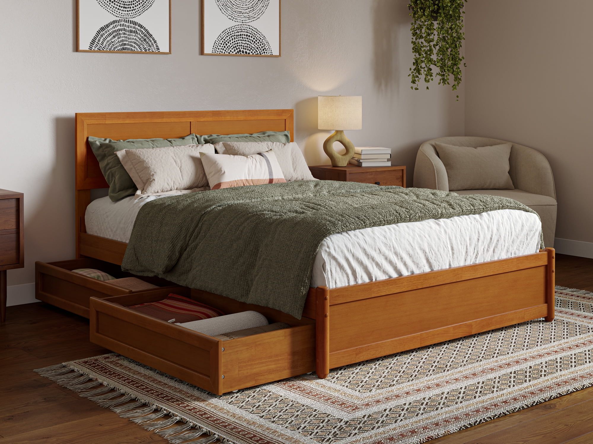 AFI Lylah Platform Bed - Storage Drawers - Modern Design - Walmart.com