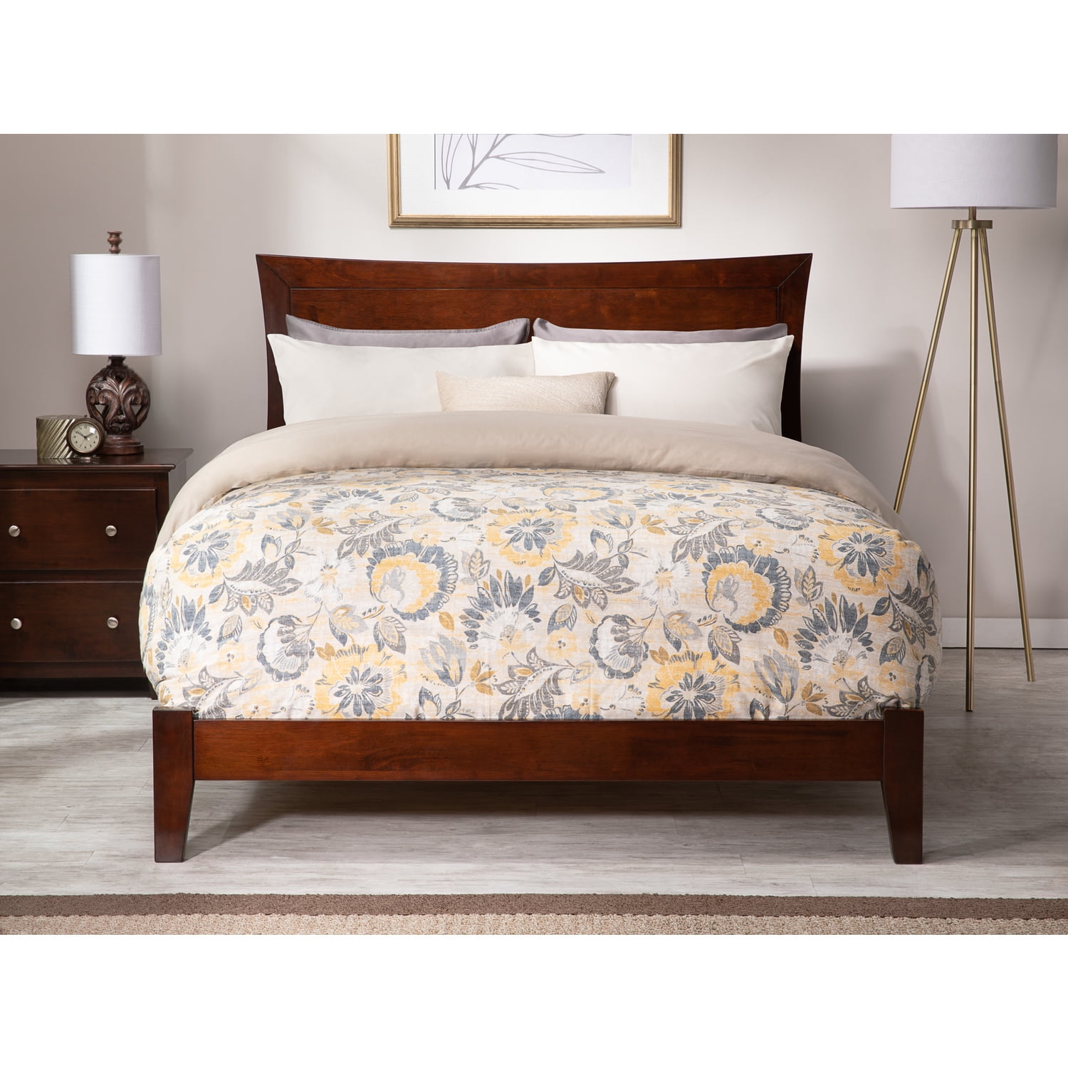 AFI Metro Queen Solid Wood Panel Bed with USB Charging Station in ...