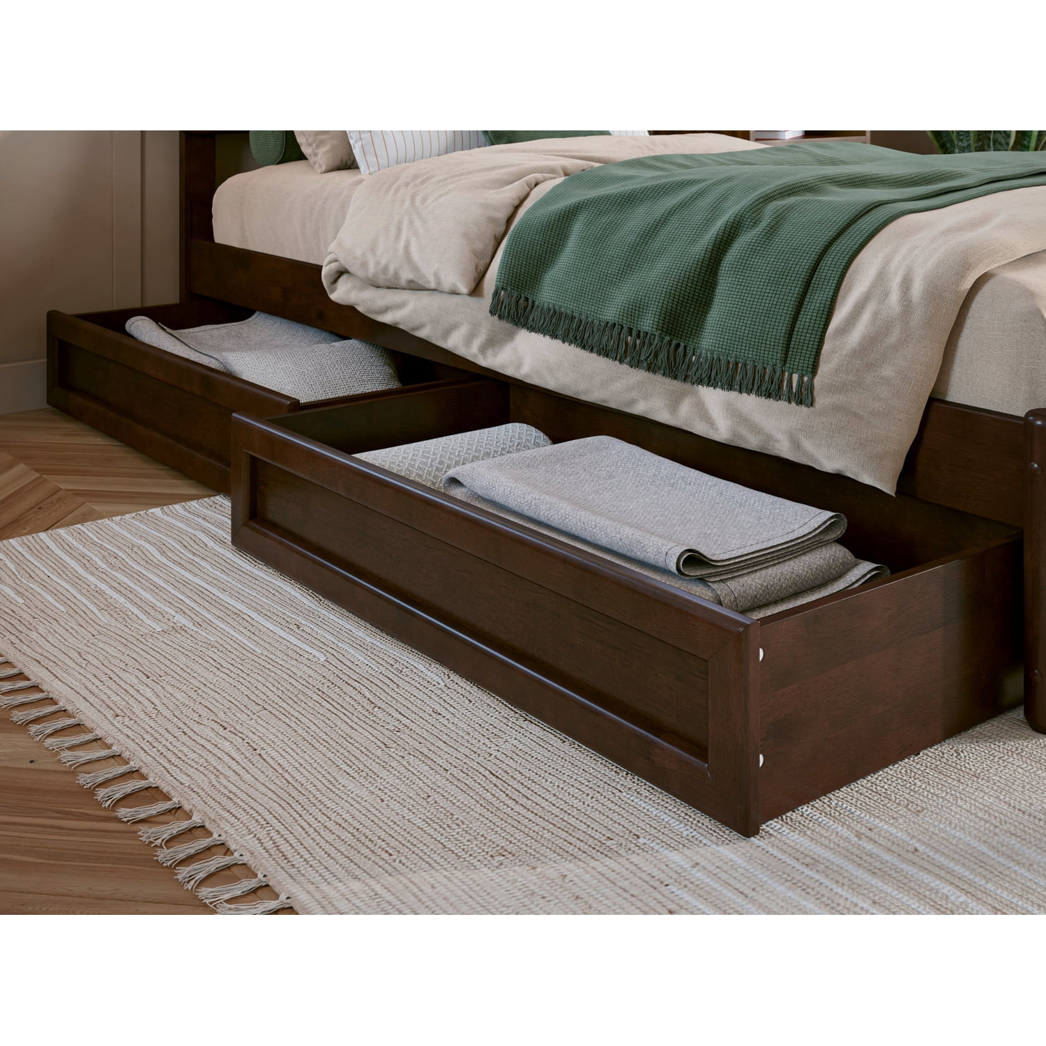 AFI, Mid-Century Modern Under Bed Storage Drawers, Queen/King/Twin XL ...