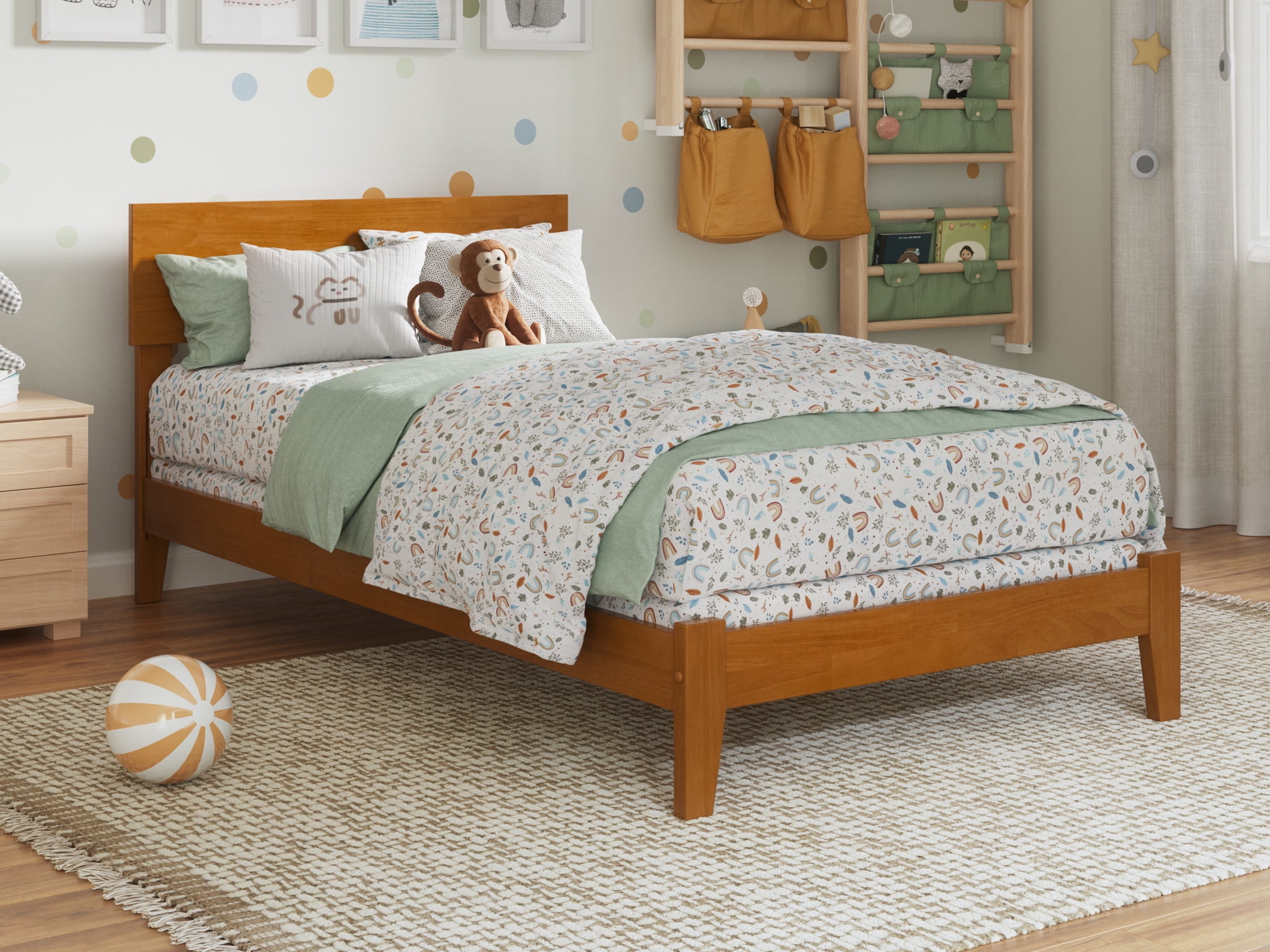AFI Orlando Twin Solid Wood Foundation Bed, Light Toffee - Walmart.com