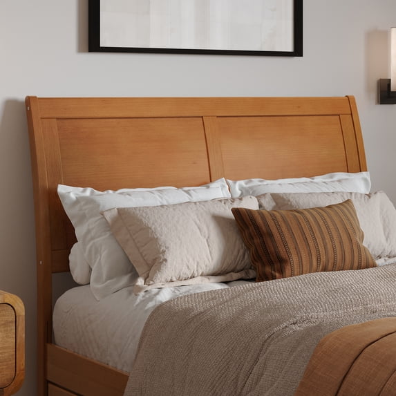 AFI Portland Full Sleigh Solid Wood Panel Headboard, Light Toffee ...