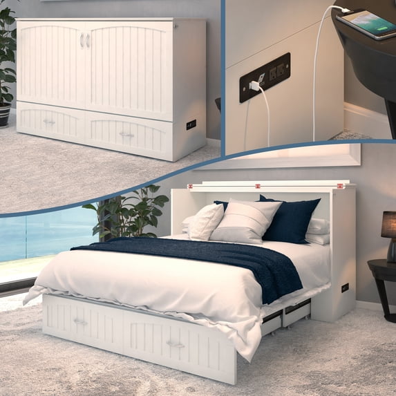 AFI Southampton Queen Murphy Bed Chest - Wood, Mattress - Walmart.com
