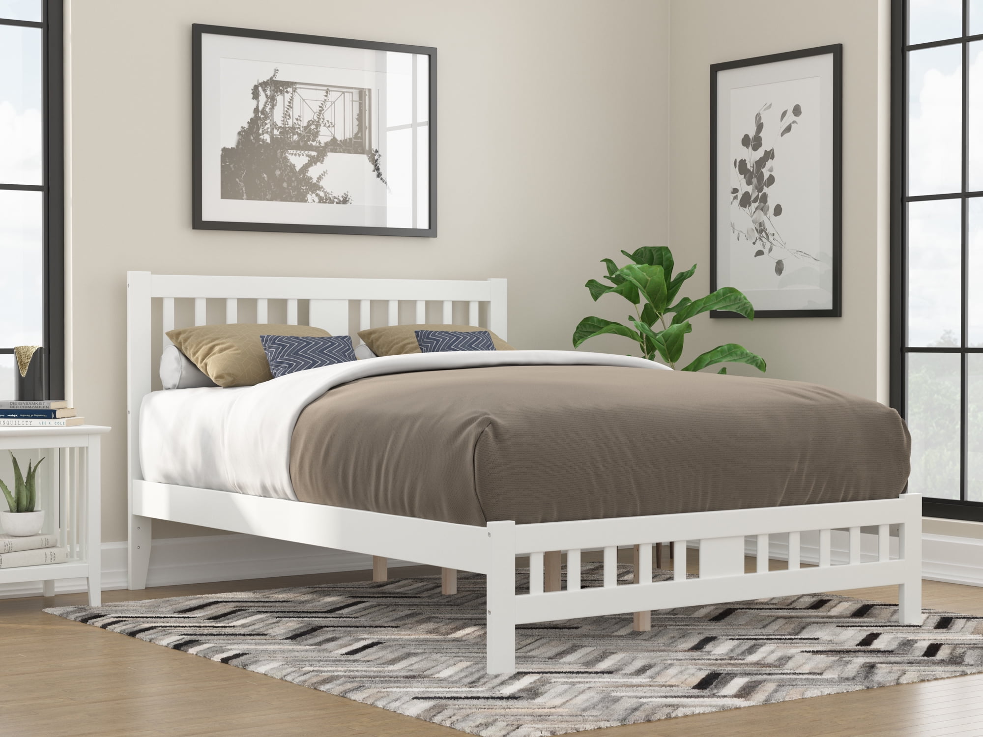 Free Shipping! AFI Tahoe Queen Wood Platform Bed with Slatted Headboard ...