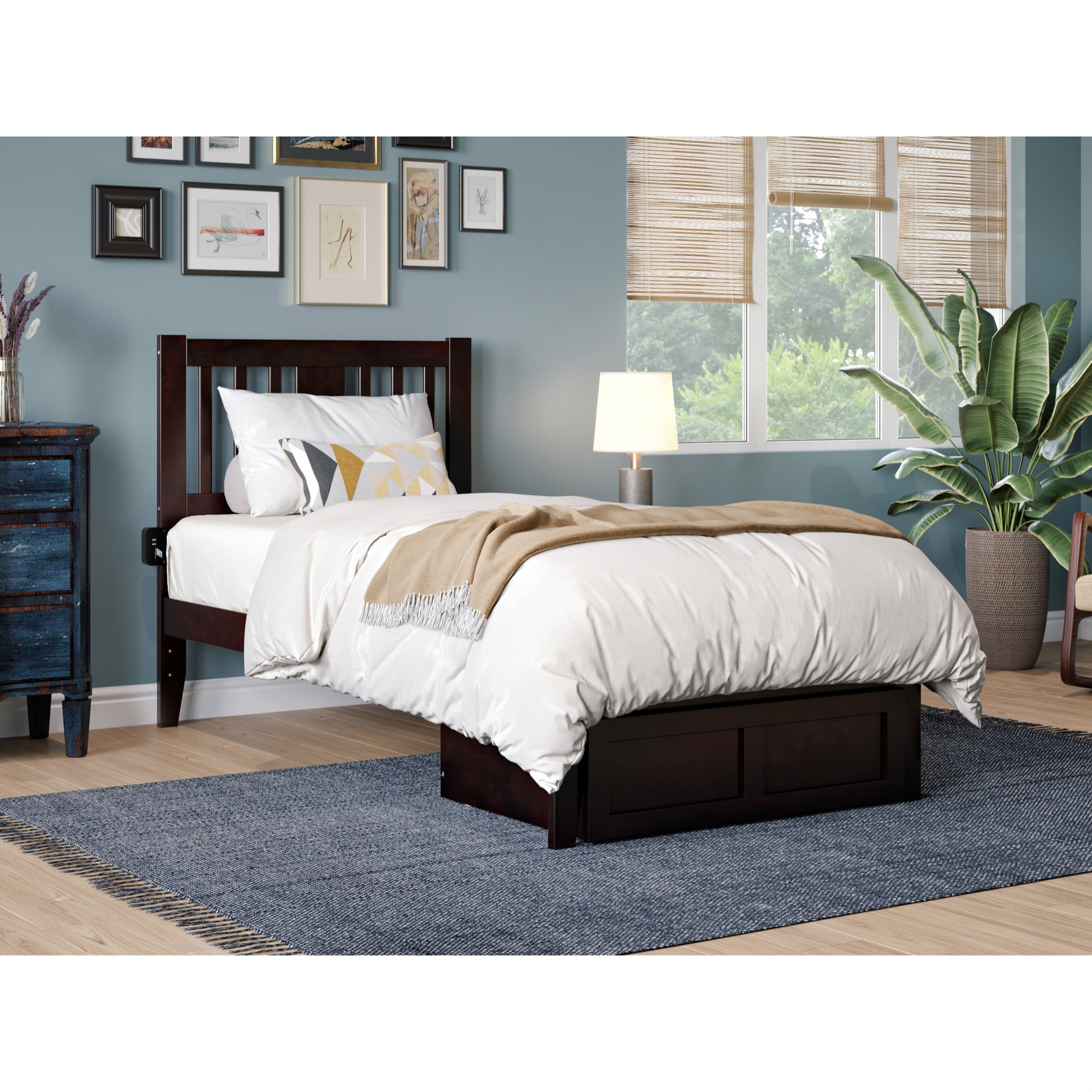 AFI Tahoe Twin Solid Wood Bed with Foot Drawer in Espresso - Walmart.com