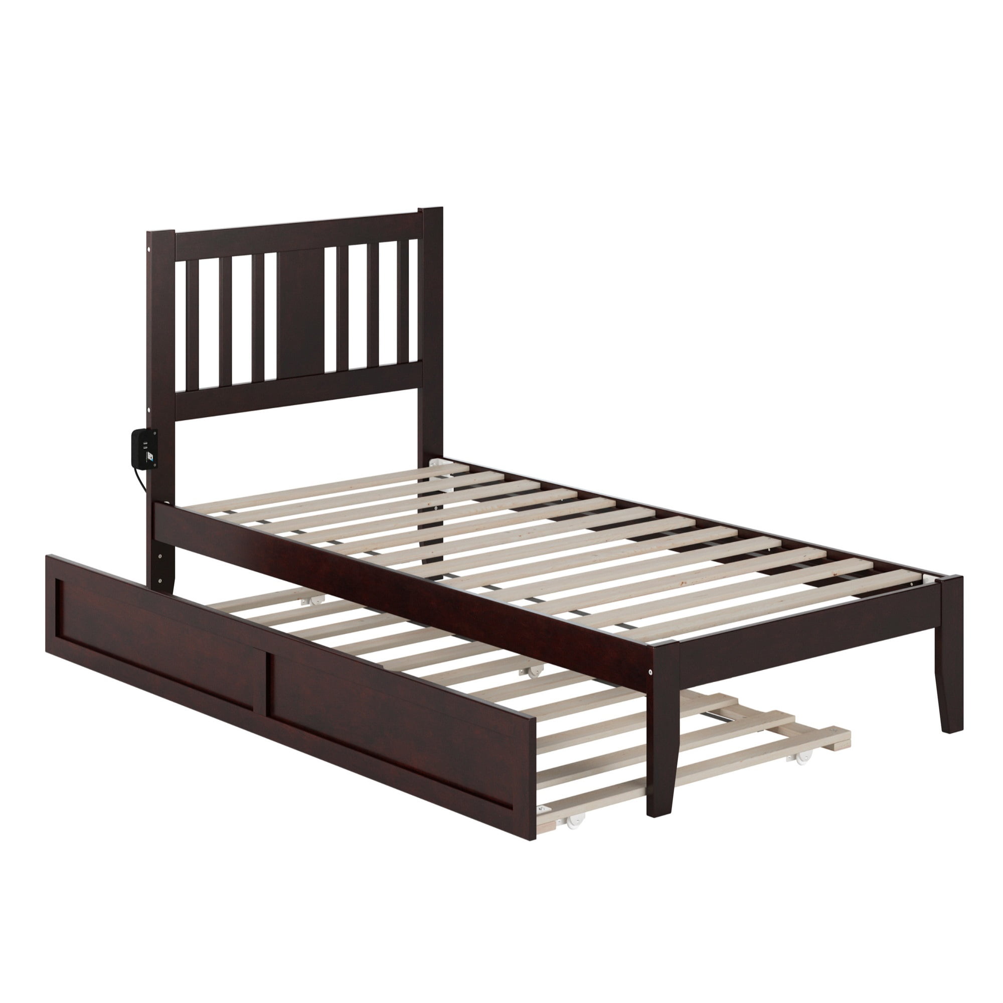 AFI Tahoe Twin Solid Wood Bed with Twin Trundle and USB Charger in ...