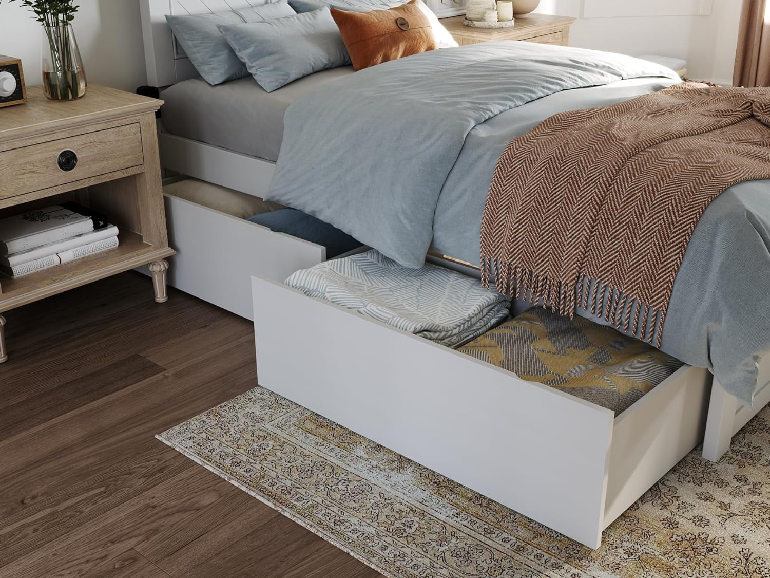 AFI Urban Queen/King/Twin XL Size Bed Drawers in White - Walmart.com