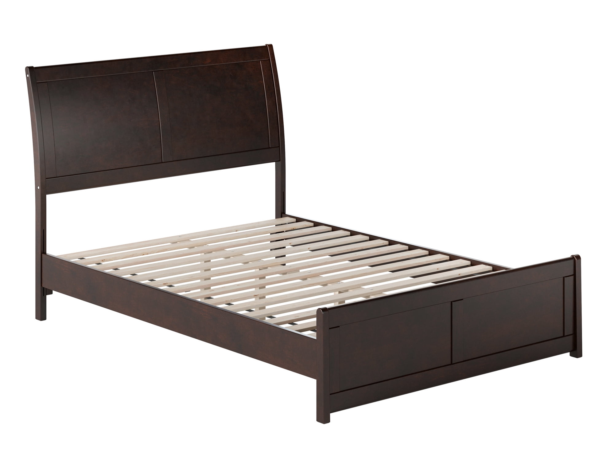 AFI Valencia Full Wood Low Profile Sleigh Platform Bed with Matching ...