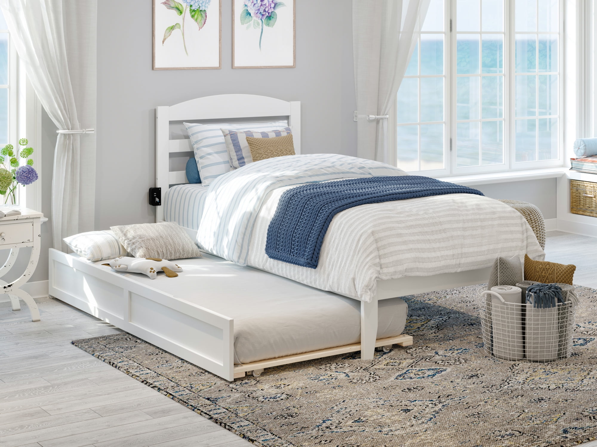 Warren Twin XL Wood Platform Bed Frame with Trundle - Walmart.com