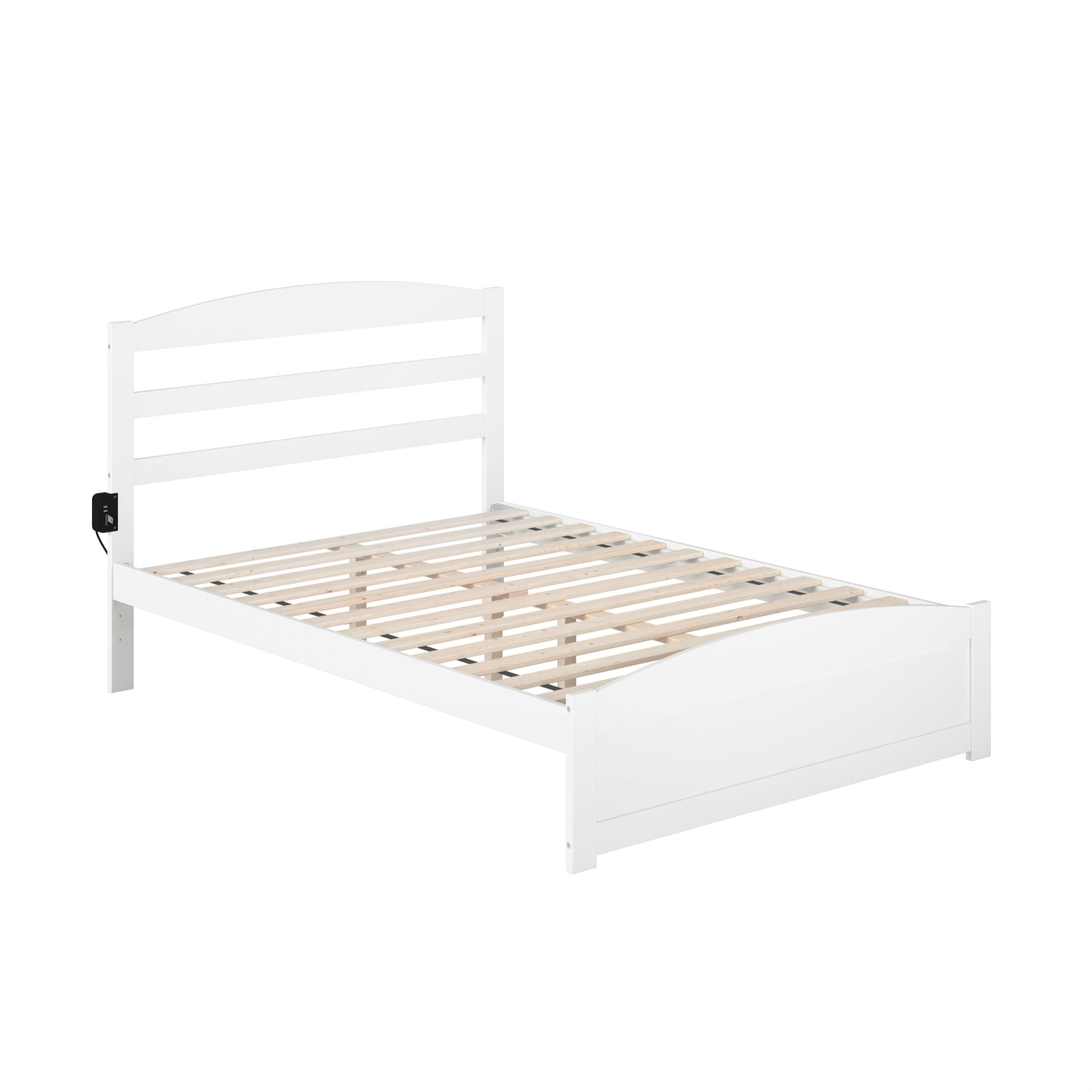 Warren Solid Wood Full Bed with Footboard and USB Charging Station in ...